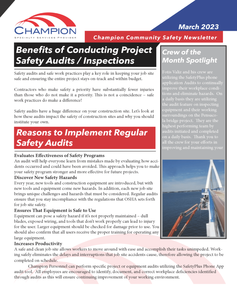 Champion Safety Newsletter March 2023 - Champion Specialty Services ...